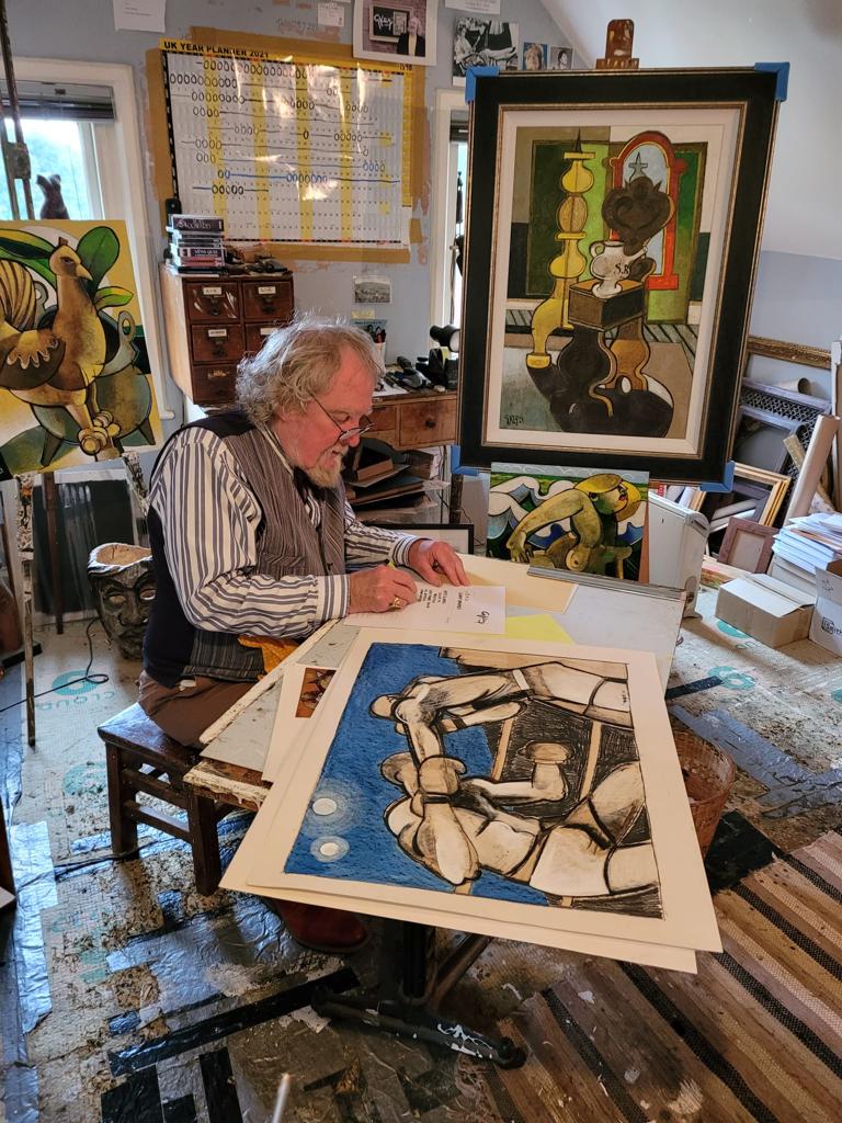 Boxers by Geoffrey Key Original Painting