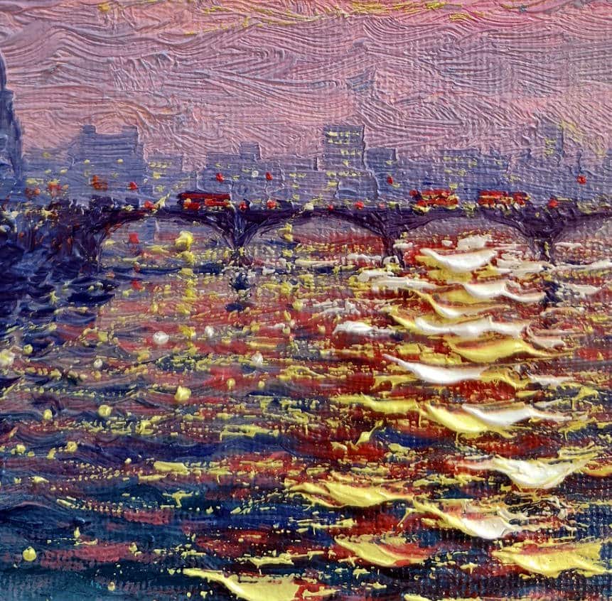 Evening Sparkle The Thames by Andrew Grant Kurtis Original Painting ...