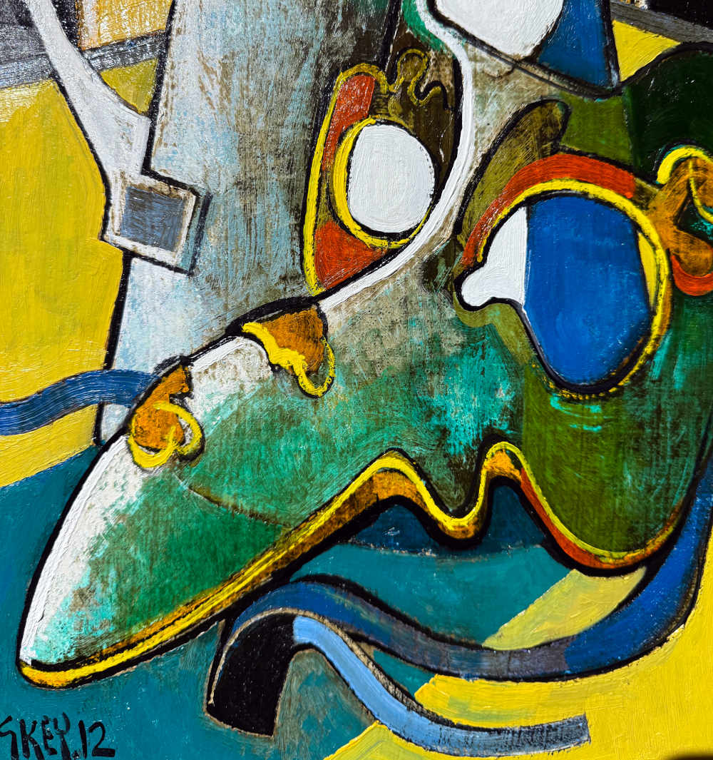 Mask and Jug by Geoffrey Key Original Painting