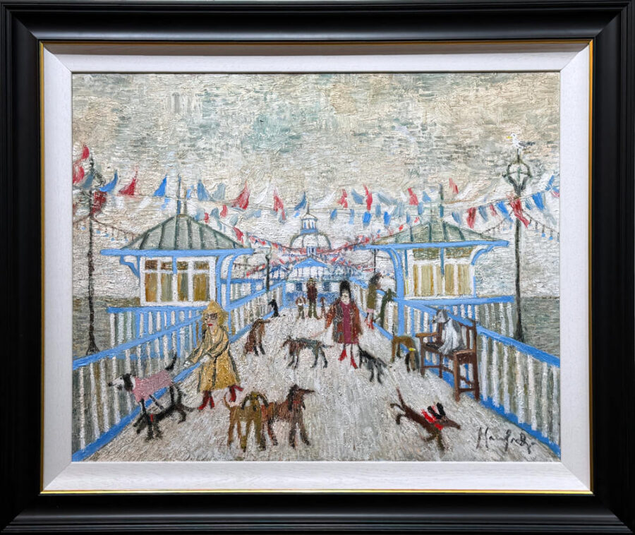 Pier Dogs by Lucy Manfredi Original Painting